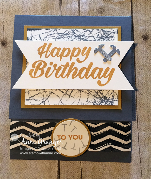 Fancy Fold - Marble Technique Birthday Card - Stamp With Anne!