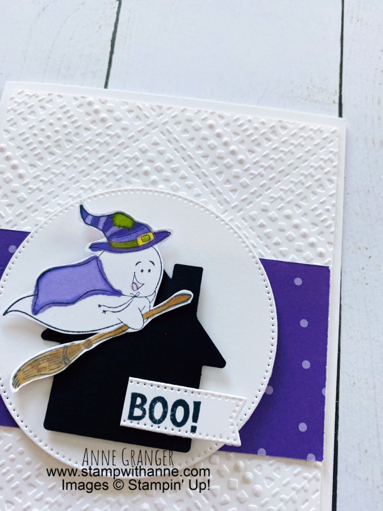 Playful Ghost Boo House Card - Stamp With Anne!