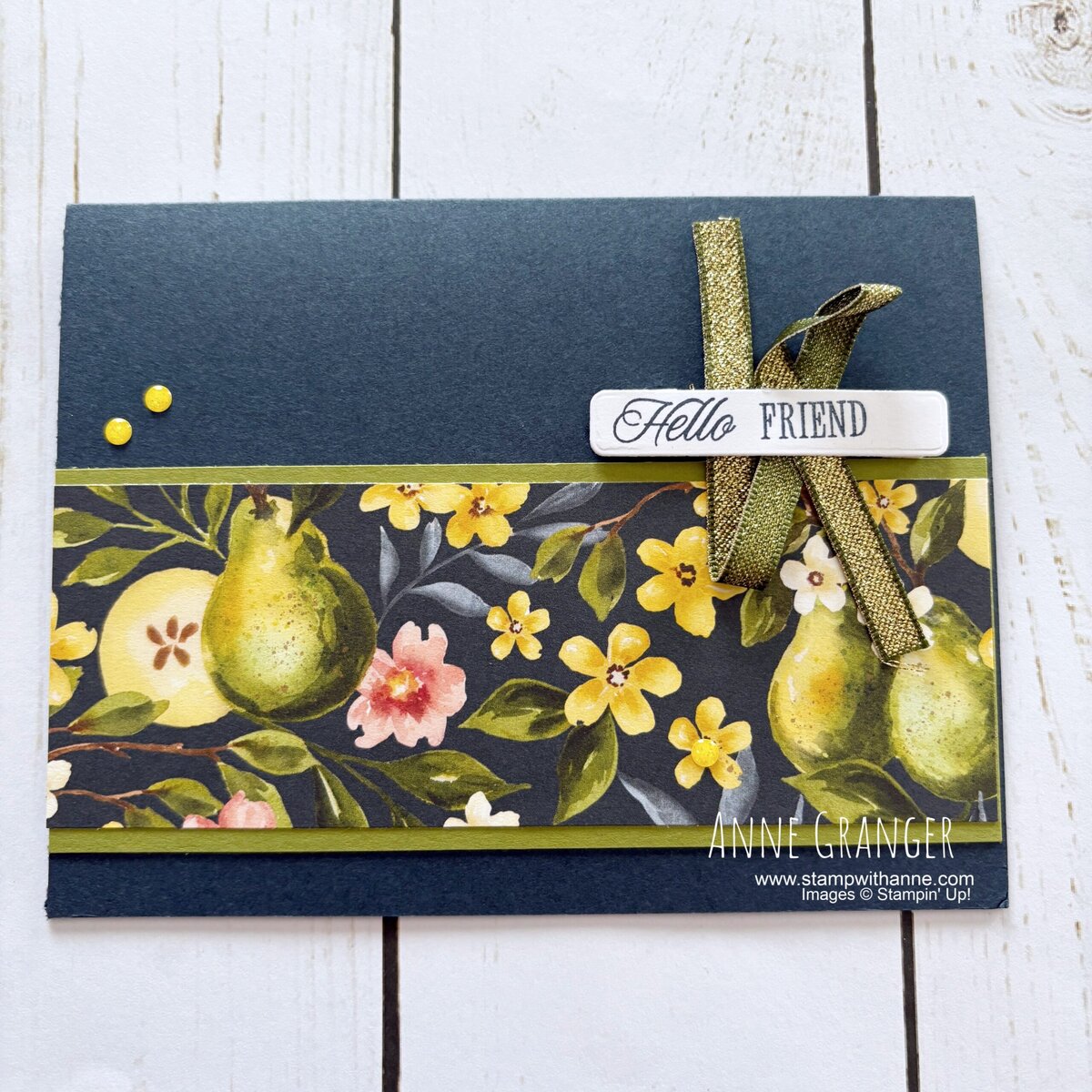 Perfectly Pears Hello Friend Card - Stamp With Anne!