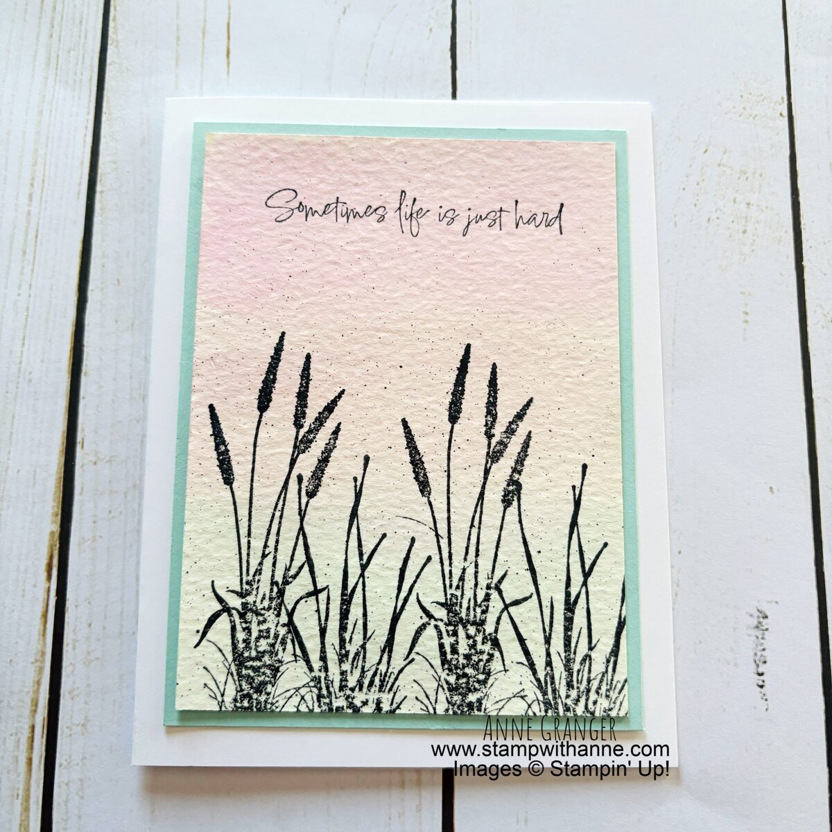 Prairie Grass Background Wash Card - Stamp With Anne!